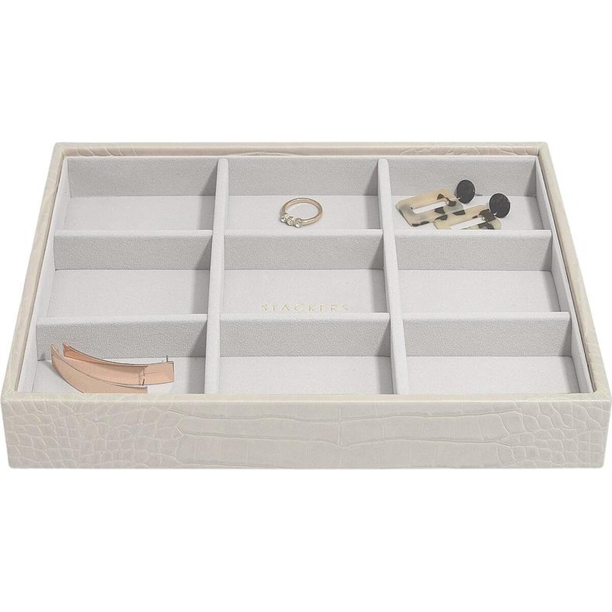 Szkatułka na biżuterię Stackers Croc 9 komorowa classic putty | home&you
