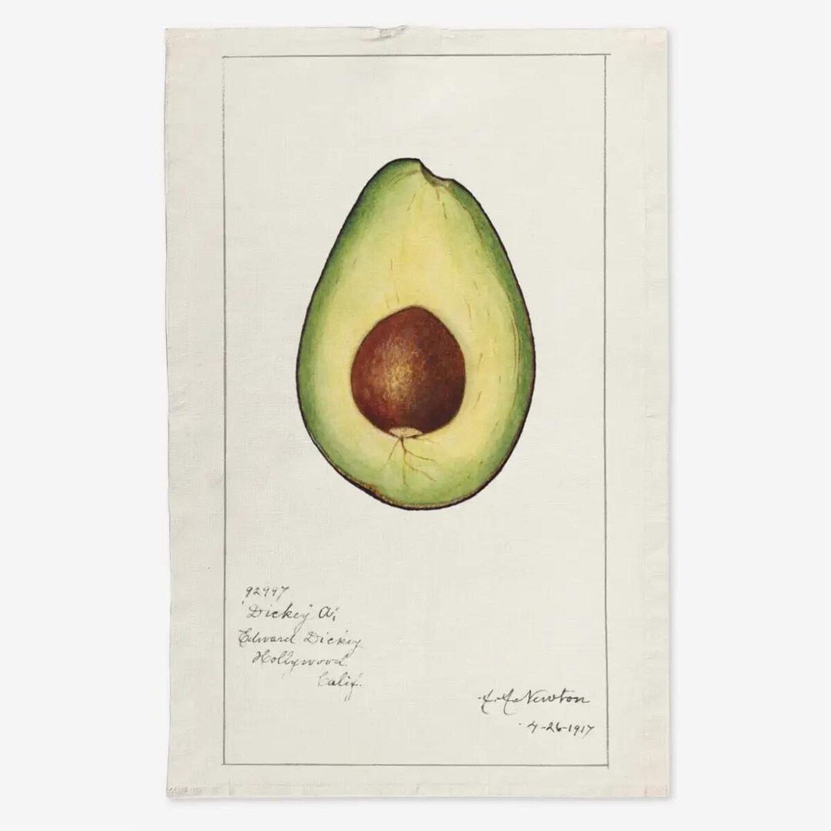 Lniany ręcznik kuchenny - awokado 3