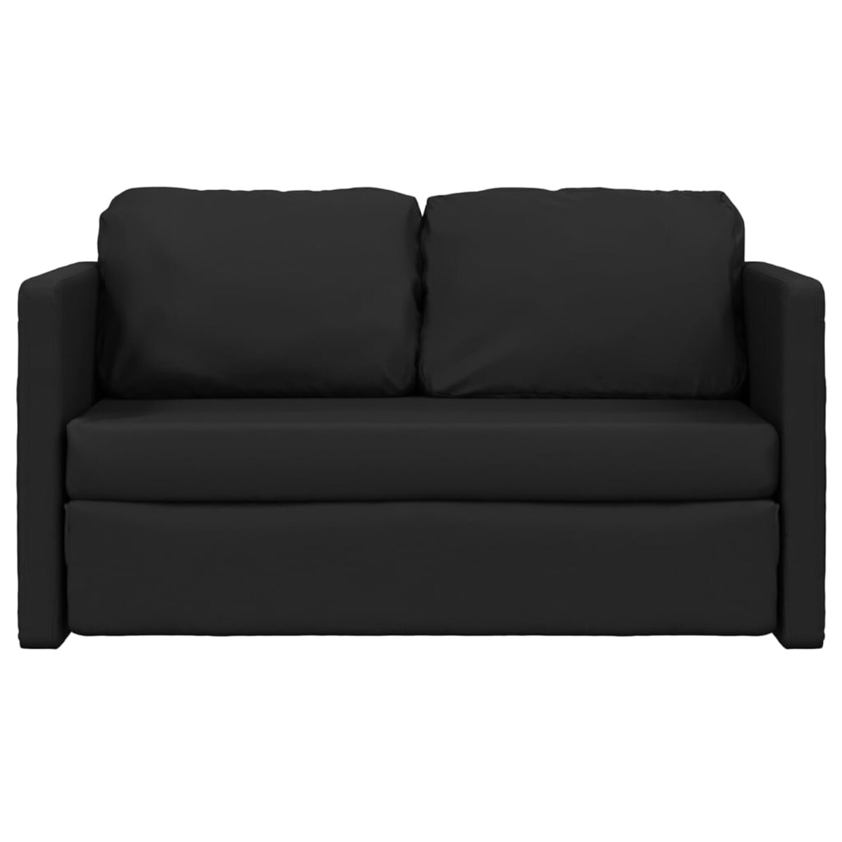 vidaXL Sofa podłogowa 2-w-1, czarna, 112x174x55 cm, sztuczna skóra ...