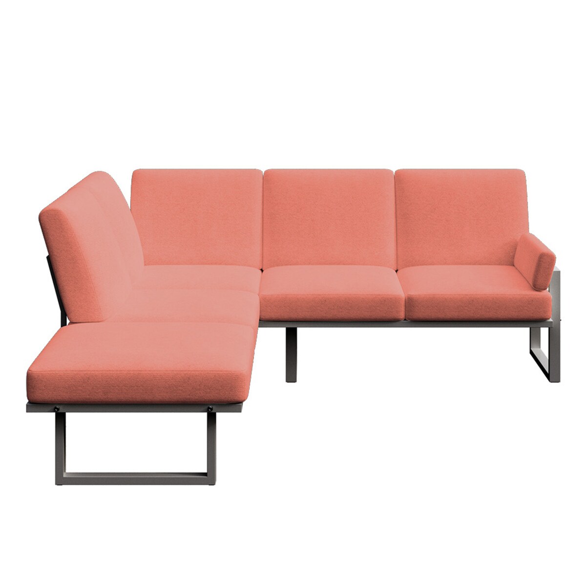 Soledo Canapé panoramique Corail - Cadre Anthracite | home&you