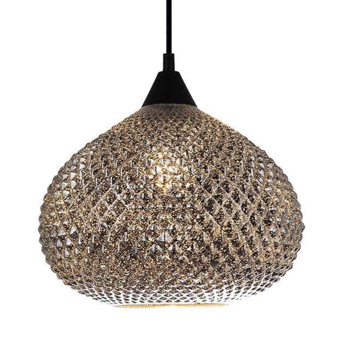 LAMPA wisząca LOREAN MDM-3330/1 BK+SL Italux szklana OPRAWA kulisty ...