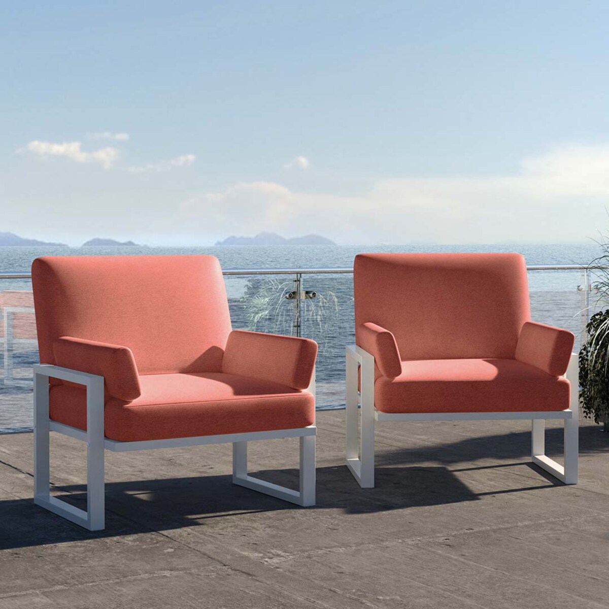 Fauteuil Soledo Corail - Structure blanc | home&you