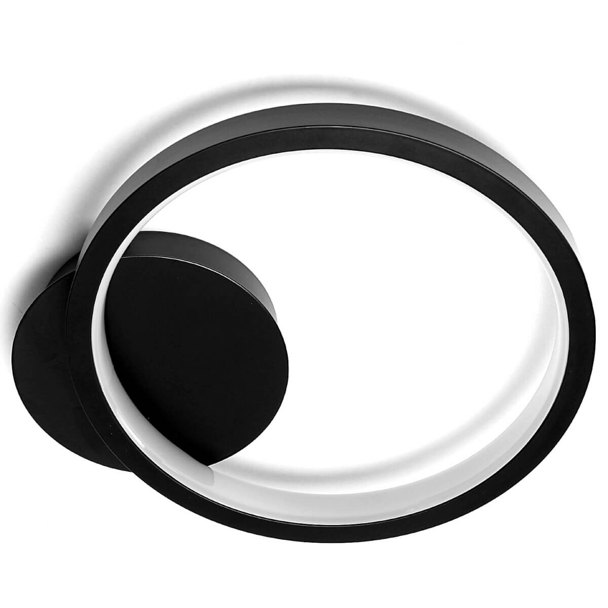 Okrągła lampa ścienna 396 Domeno LED 14W 4000K ring metalowa czarna ...