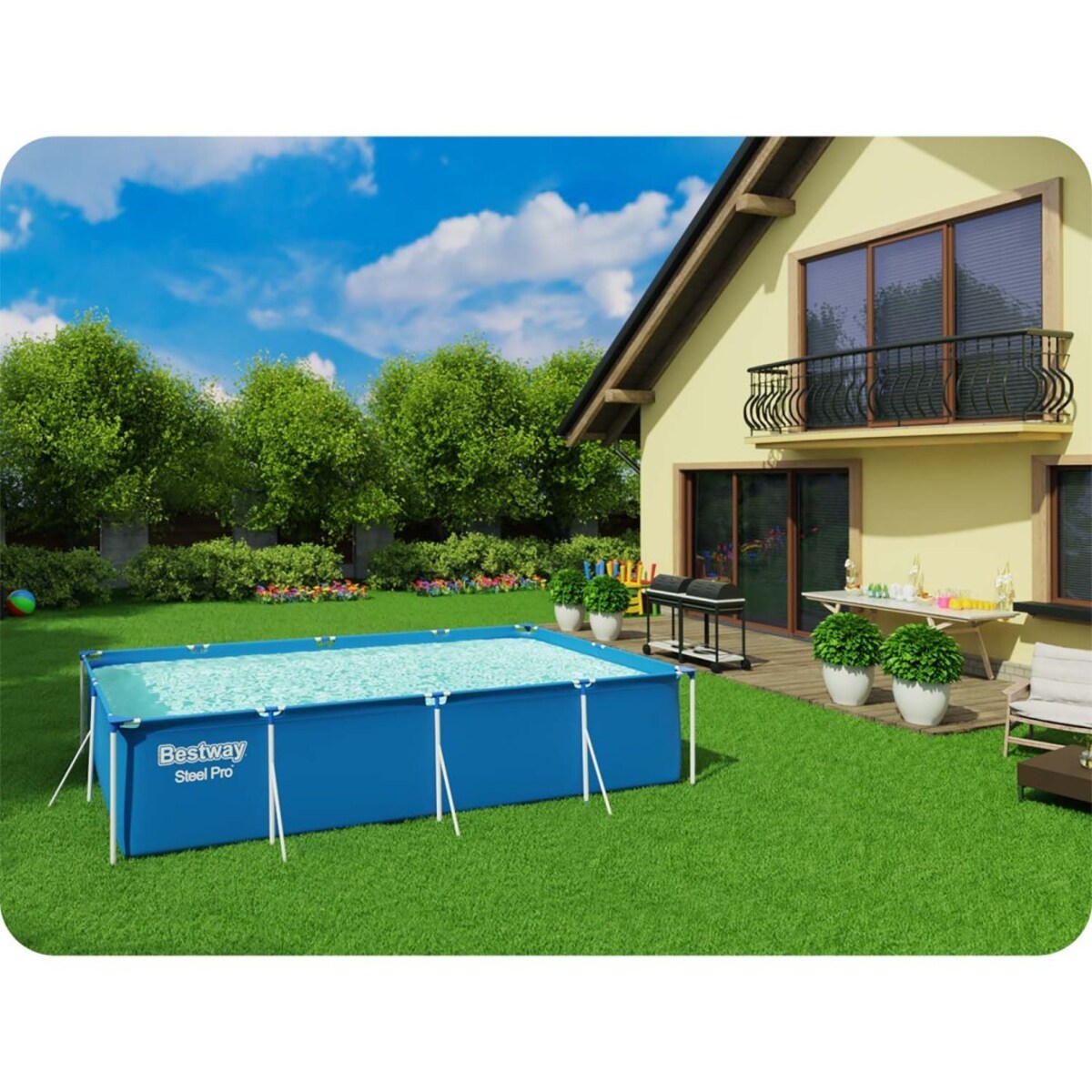 Basen ogrodowy stelażowy 400 x 211 x 81 cm 5w1 Bestway 56405 | home&you