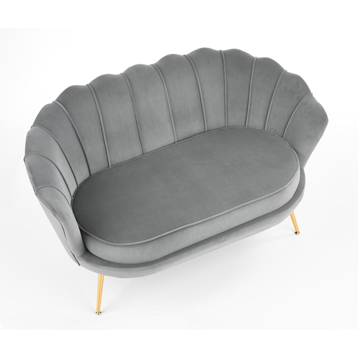 SOFA MUSZELKA Florecja szara AKSAMITNE OBICIE 131x77x77 cm | home&you