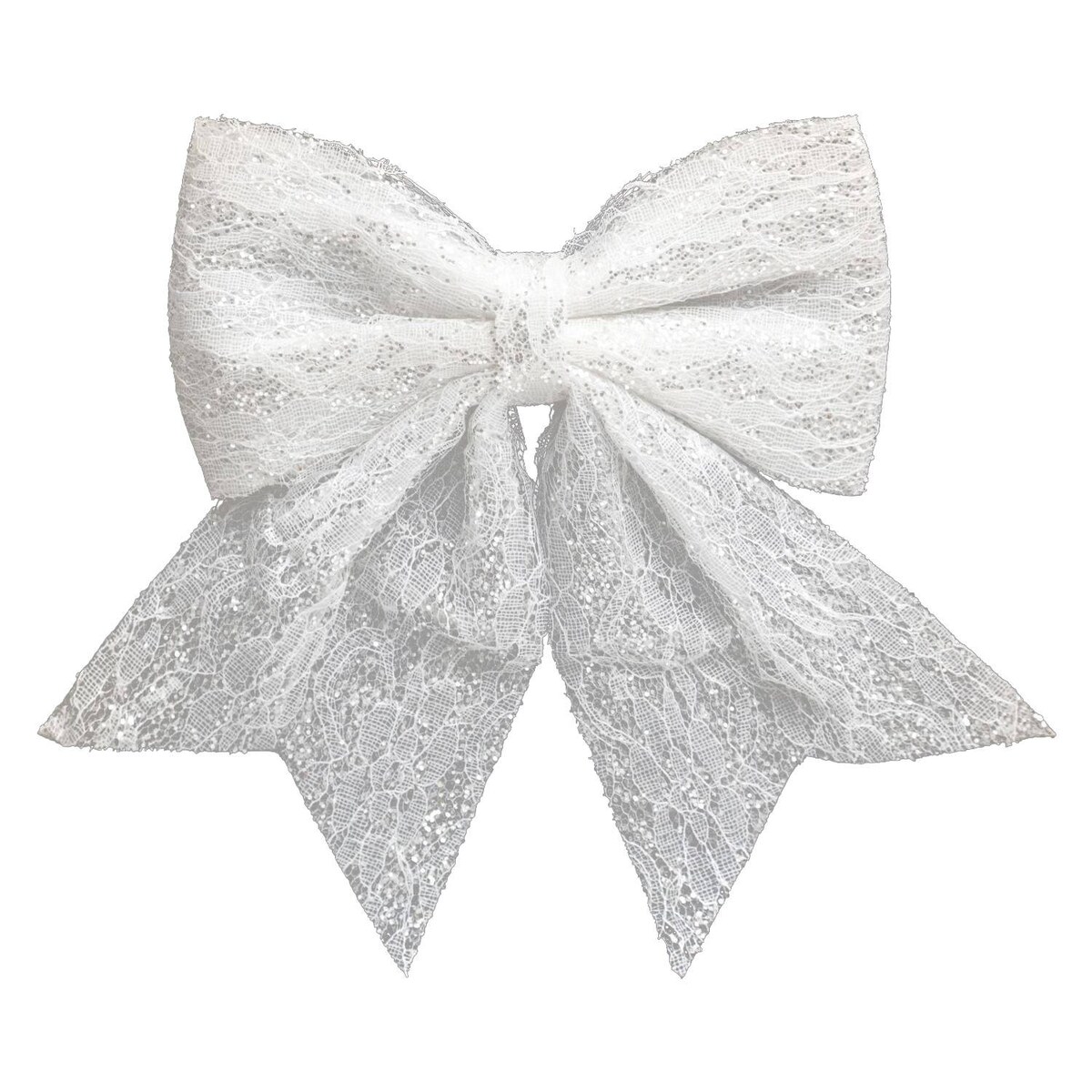 Kokarda ozdobna z brokatem, biała, 20 x 24 cm | home&you