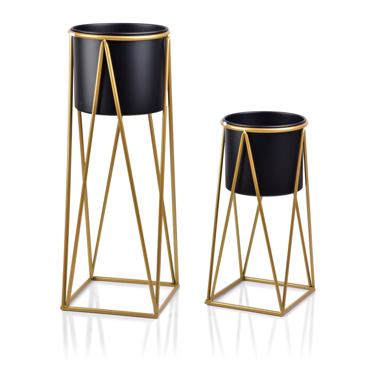 SWEN Komplet 2 osłonek na stojaku L:25x25xH71 M:22x22xH48cm | home&you