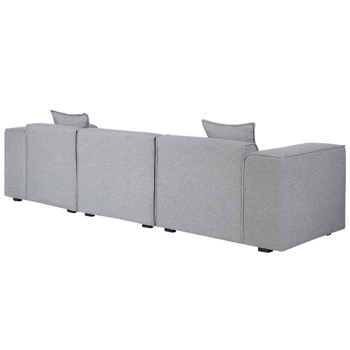 Narożnik lewostronny szary dodatkowe poduszki tapicerowany 3-osobowy Dolva