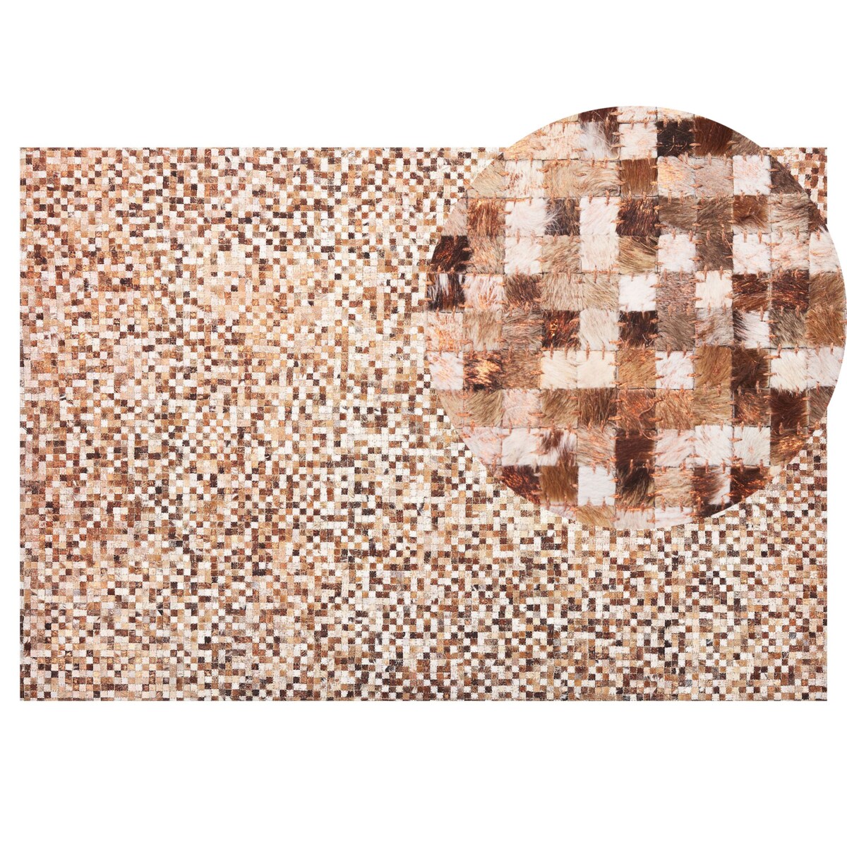 Dywan nowoczesny patchwork geometryczny 140x200 cm brązowy Torul
