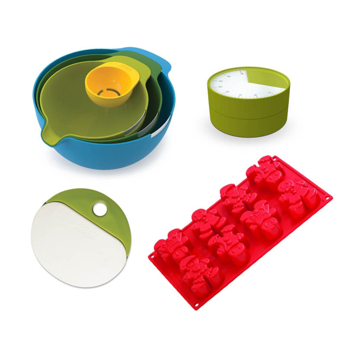 Zestaw świąteczny: miski, timer i forma silikonowa Joseph Joseph