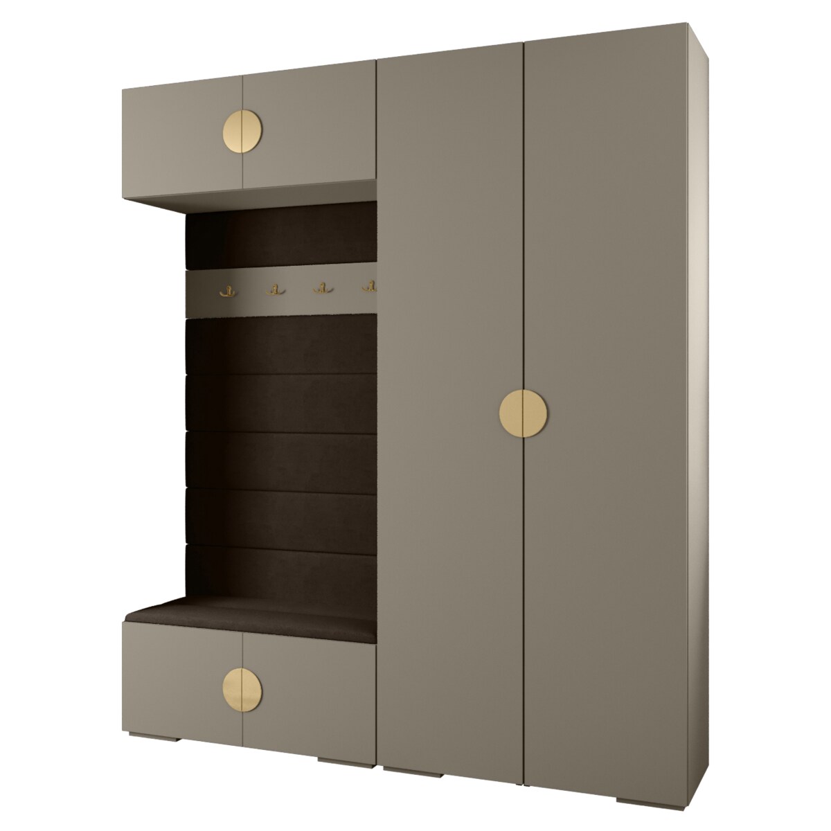 Garderoba do przedpokoju INOVA 4 Z18 kaszmir+złoty+manila04 | home&you