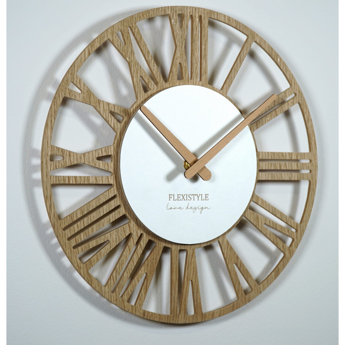 Drewniany zegar Loft Piccolo Bianco 30cm | home&you
