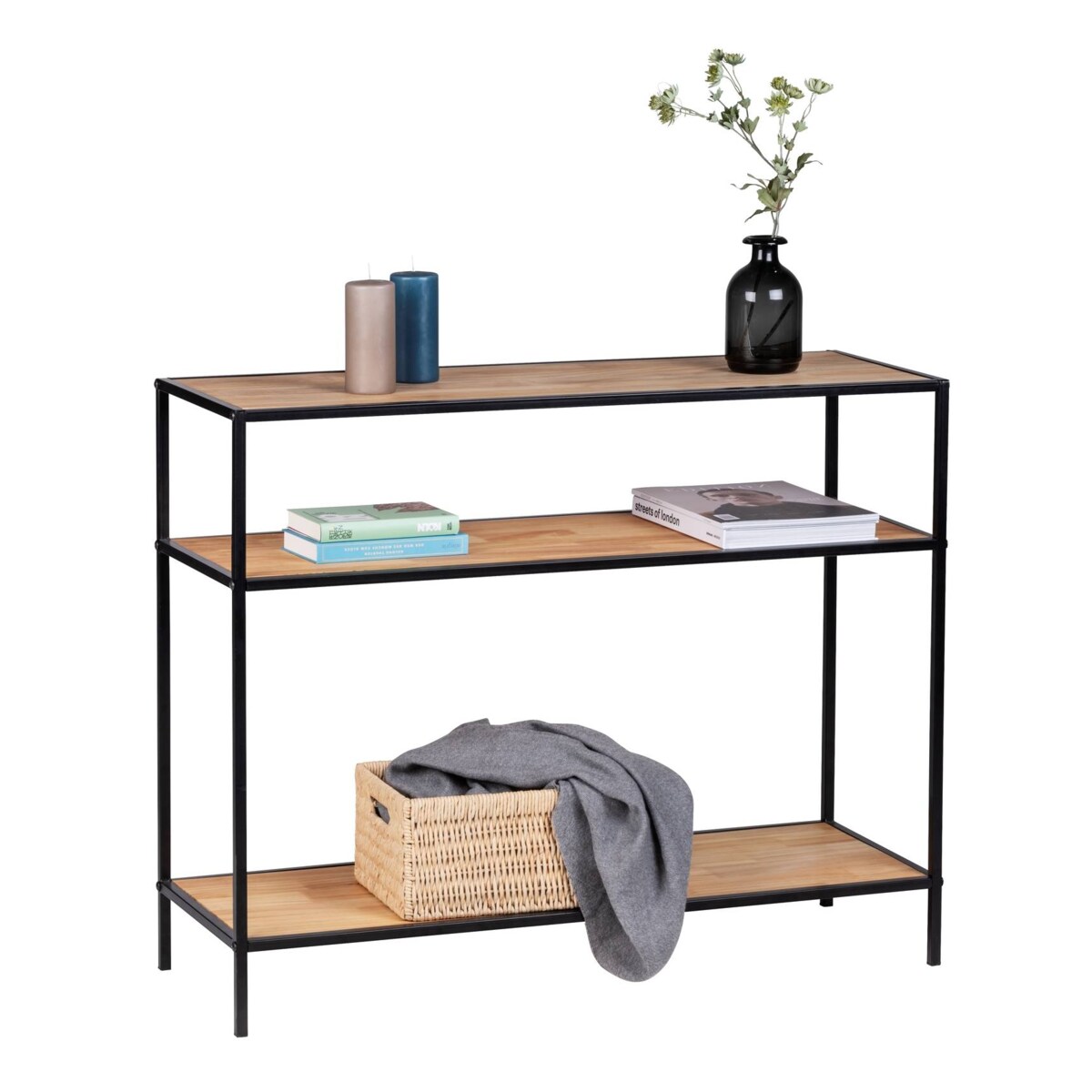 Konsola do przedpokoju z półkami GEO, w loftowym stylu, WENKO | home&you