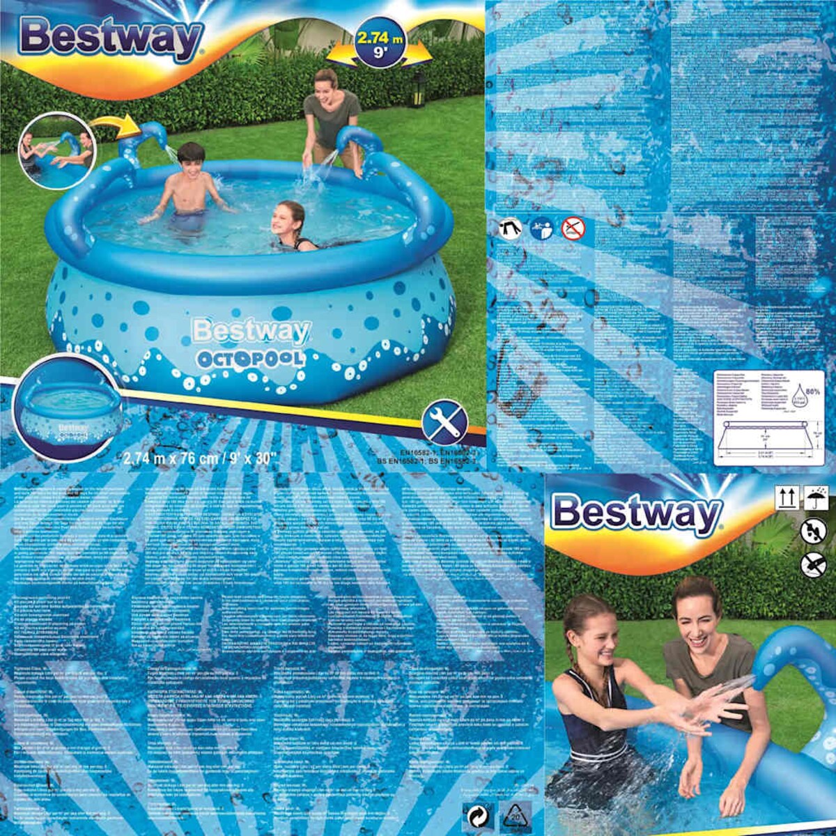 Bestway Easy Set Basen OctoPool, 274x76 cm | home&you