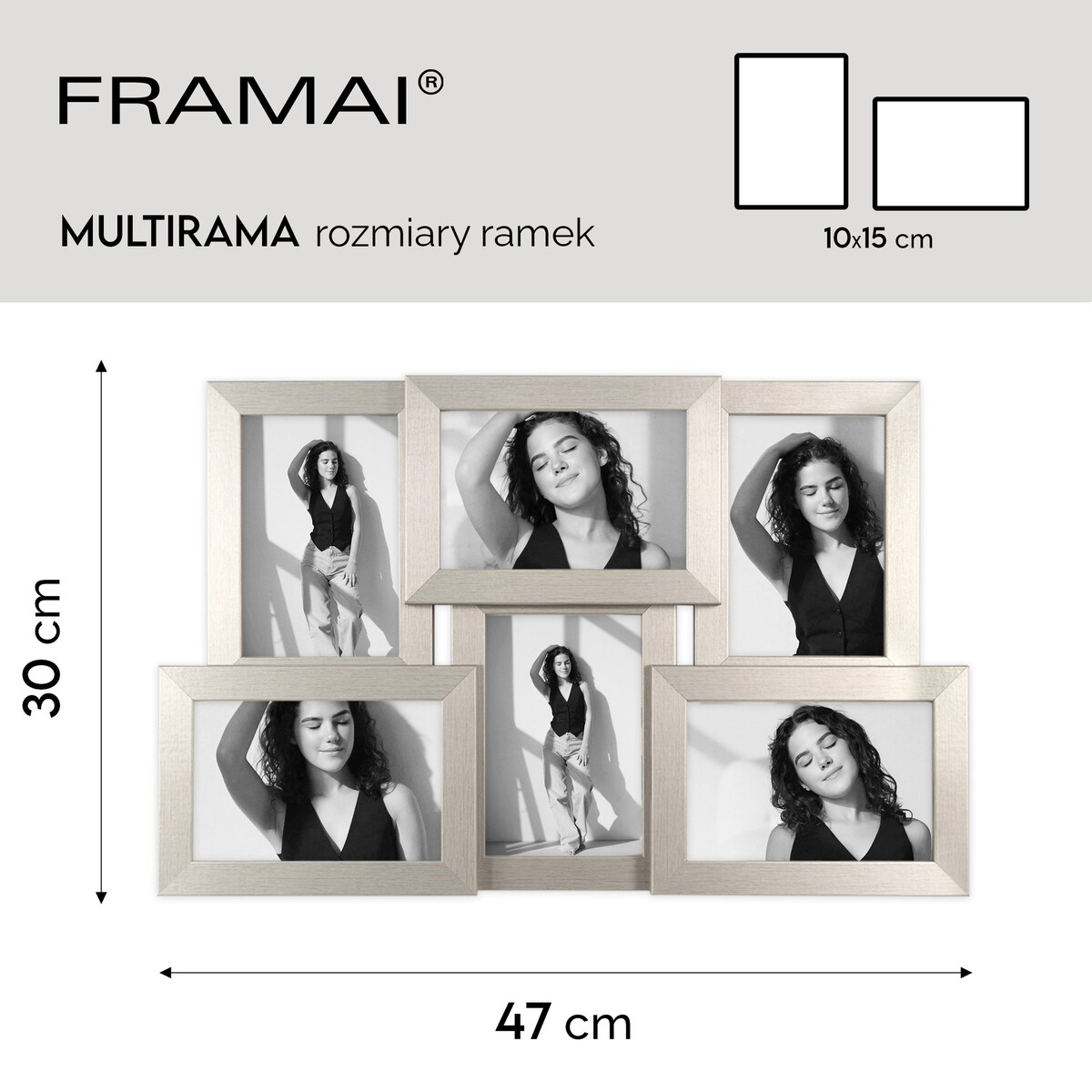 Multirama ramka na zdjęcia 6 zdjęć. Srebrna multirama na sześć zdjęć ...