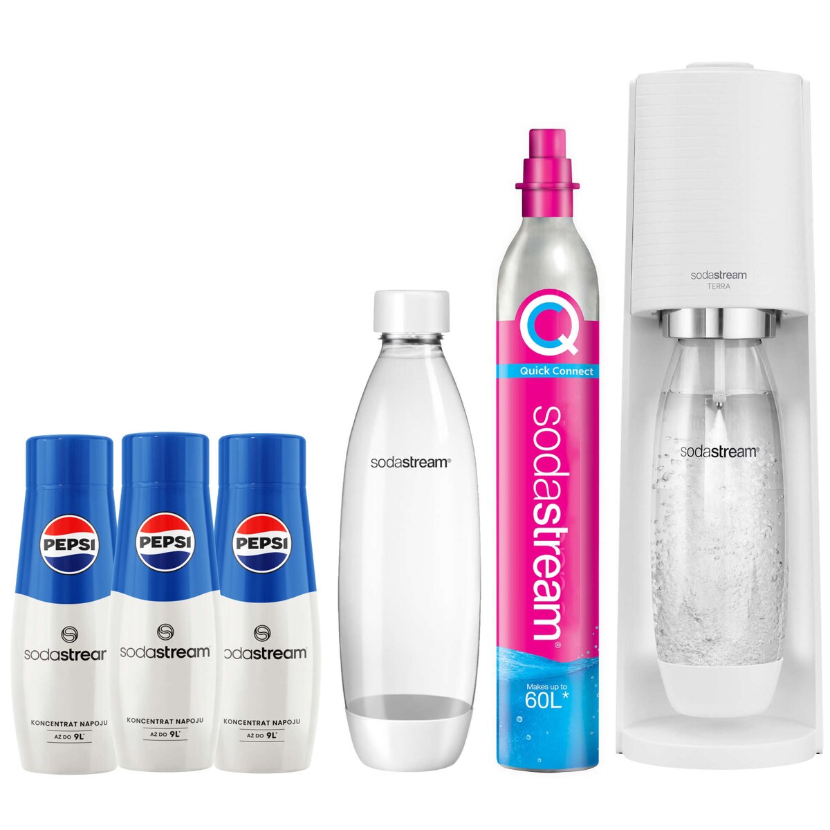 Saturator SodaStream Terra, 1 butelka + 3 syropy | home&you