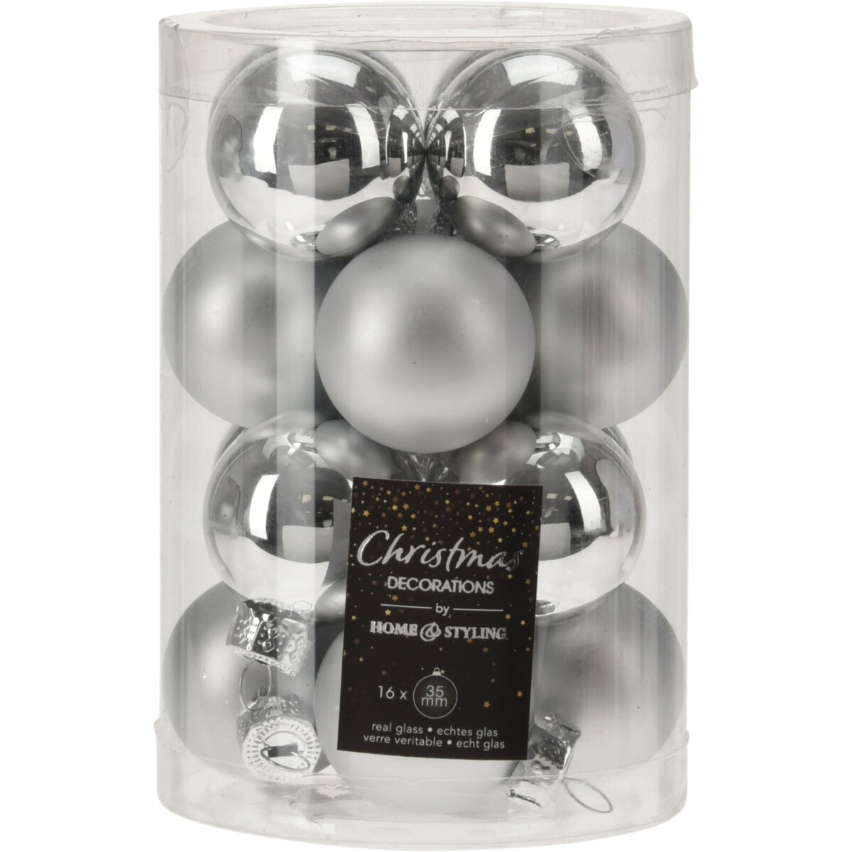 Komplet 16 BOMBEK 3,5CM SREBRNE | home&you